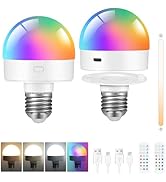 Eocean E27 Rechargeable Light Bulbs with Remote Control, Wireless light ...