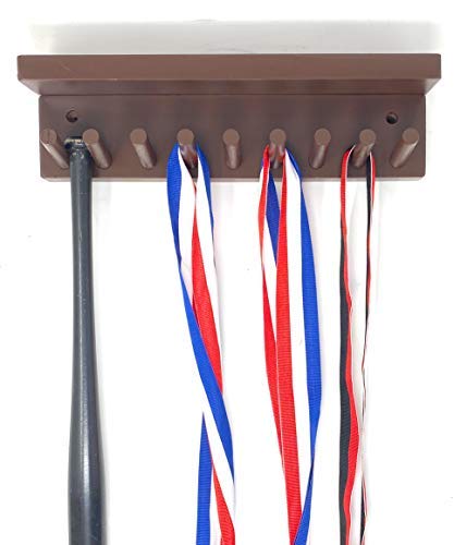 Baseball Bat Rack Display Holder 8 Mini Collectible Bats with Shelf ...