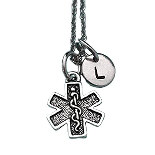 Amazon.com: EMS symbol necklace, EMS symbol charm, medical necklace ...
