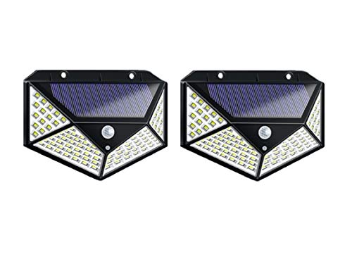 Quace Solar Lights Outdoor, Solar Powered Motion Sensor Lights 100 LEDs ...