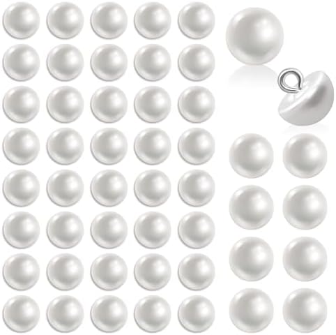 Amazon.com: 50Pcs 10mm Pearl Buttons with Shank, Round Buttons for ...