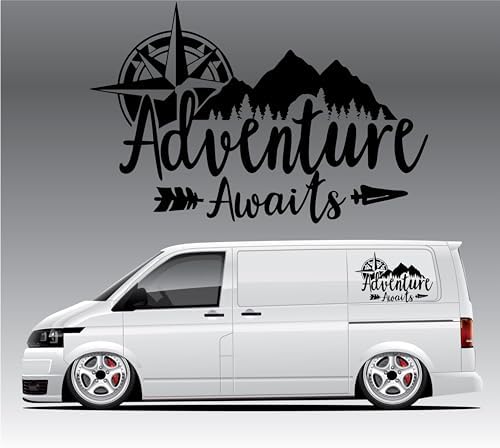 Adventure Awaits Van Vinyl Sticker Caravan Motorhome Truck Camper Van ...
