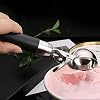 Ice Cream Scoop - Solid Stainless Steel Cookie Fruit Dessert Scoop with ...
