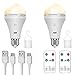 BOBOPAI USB C Rechargeable Light Bulb with Remote Control, 7W Battery ...