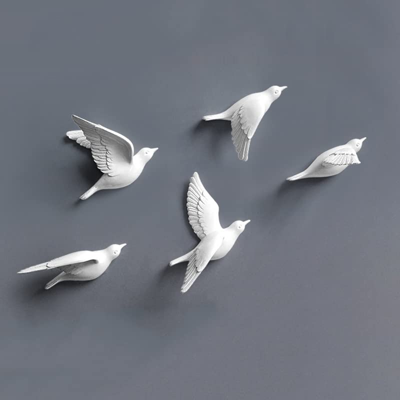 Amazon.com: OMaju Wall Decor, 5Pcs White Doves Wall Decor Resin Flying ...
