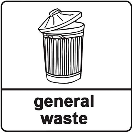 4 x General Waste - Info Recycling Sign Removable Self Adhesive ...