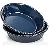 Amazon.com: Peohud 2 Pack Ceramic Pie Pans, 10 Inch Deep Fluted Pie ...