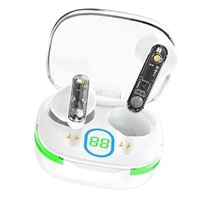 MAcnas Wireless Headphones, Bluetooth ENC Noise Cancelling Translucent ...