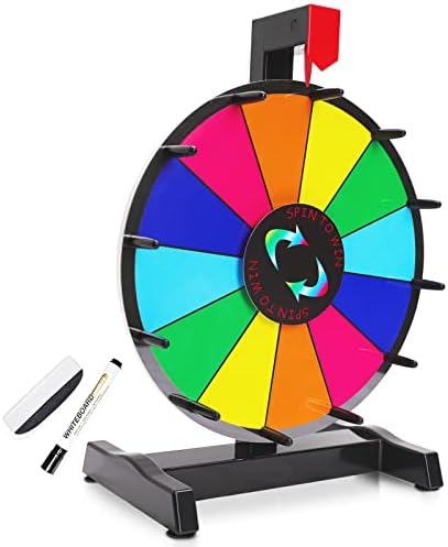 lehom 12" Tabletop Spinning Prize Wheel, 12 Slots Color Tabletop ...