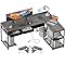Amazon.com: AODK 53 Inch L Shaped Computer Desk with Drawers, Corner ...
