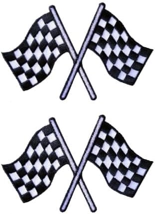 Amazon.com: Checker Flags Racing Embroidered [Iron on Sew on 2.1 Inch ...