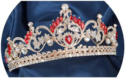 Amazon.com : Crowns for Women Red Queen Crown Gothic Baroque Tiara ...