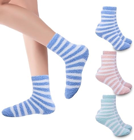 Amazon.com : 3 Pairs Aloe Socks Moisturizing Spa Socks for Dry Cracked ...