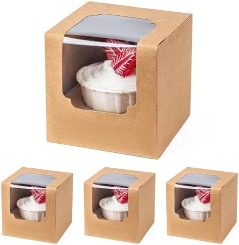 Amazon.com: BOOMIBOO 25 Pack Individual Cupcake Containers, Cupcake ...