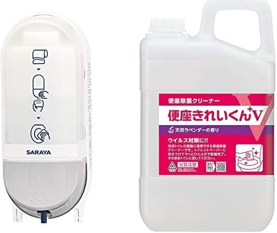 Amazon.co.jp: サラヤ 便座クリーナー用ディスペンサー SC-460R カートリッジボトル付1個 + 便座 除菌 クリーナー 便座きれいくんV 3L1個セット : ホーム＆キッチン