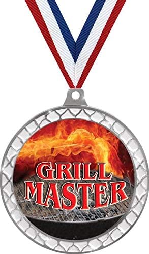 Amazon.com : Grill Master White Trellis Medal Silver, 2.5" Grilling ...