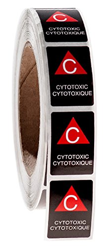 Etiquetas de advertencia citotóxicas, 1 x 3,8 cm, papel 1000/rollo ...