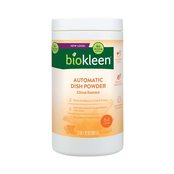 Biokleen Plant Based Automatic Dishwasher Dish Soap Powder- Spot-Free ...