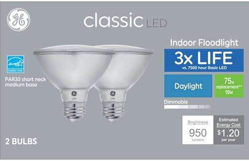 GE Classic LED Light Bulbs, 75 Watt Eqv, Daylight, PAR30 Bulbs (6 Pack ...