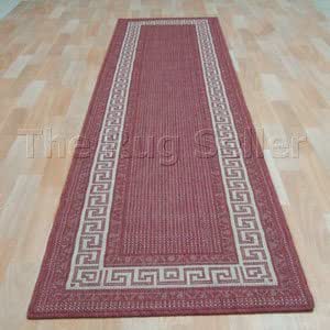 Greek Key Flatweave Anti Slip Hallway Runners in Terracotta : Amazon.co ...