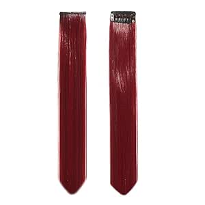 TREXEE Pack of 2 Maroon Highlighter 22 Inch Hair Extensions Straight ...