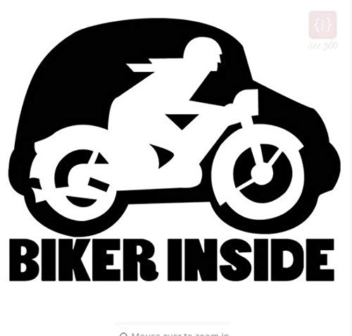 ISEE 360® Biker Inside car Stickers Funny auto Sticker Vinyl Decals L x ...