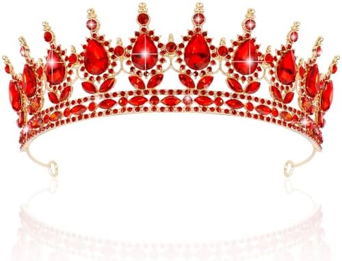 Amazon.com : TOBATOBA Red Tiaras and Crowns for Women, Queen of Heart ...