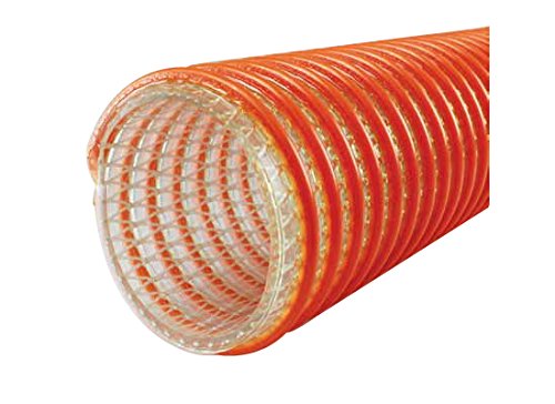 Blastline 4" Dia Heavy-Duty Clear/Orange Braid Flexible PVC Suction and ...