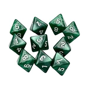 10 Pieces D8 Polyhedral Dice Set - 8 Sided Dice with Numbers | Ideal ...