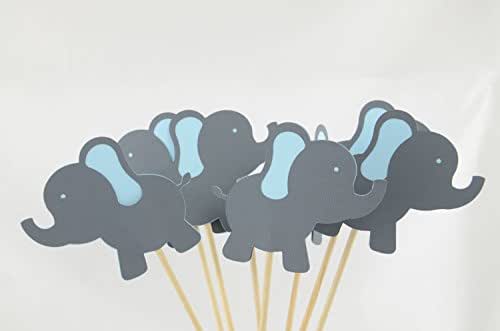 Amazon.com: Elephant Centerpiece for Boy Baby Shower, Gray and Light ...
