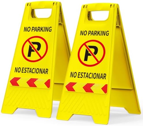 No Parking Signs, 2 Pack No Parking Signs with Stand, Double-Sided ...