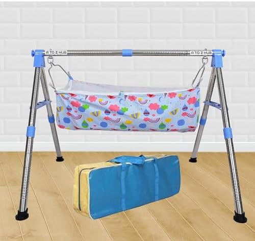 A to Z Hub Stainless Steel Portable and Foldable ghodiyu thottilu with ...