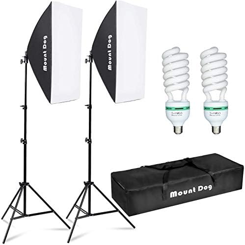 Amazon.com : MOUNTDOG Softbox Lighting Kit Photography Studio Light ...