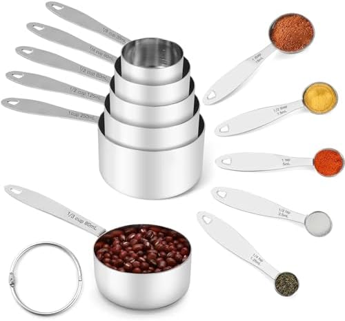 Amazon.com: Joyhill Measuring Cups and Spoons Set of 8 Piece, Metal ...