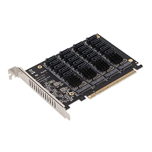 PCIE X16 Expansion Card, JMB585 PCIE to SATA 6G Riser Card, PCIe NVME ...