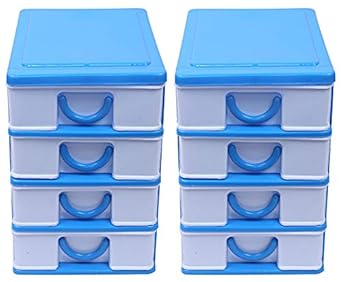 Kuber Industries Plastic 2 Pieces Four Layer Drawer Storage Cabinet Box ...