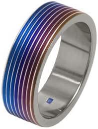 Titanium Rainbow Groove Ring by Ti2 Titanium - Size Z : Amazon.co.uk