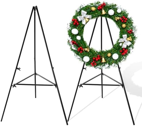Amazon.com: FULAIERGD 2 Pcs Christmas Metal Wreath Stand Holder ...