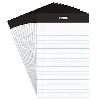 Staples TRU RED Bloc de notas, 5 x 8 pulgadas, rayas estrechas, blanco ...