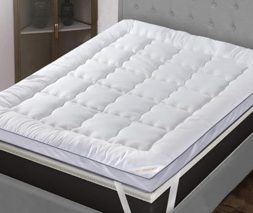 Bedorzo® Mattress Topper Double Bed, 4 Inch/10cm Extra Deep & Super ...