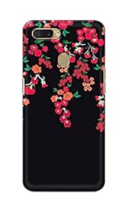 CrissnaCases? Cartoon Red Flowers and Leaves in Black Back Cover Case ...