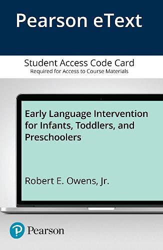 Early Language Intervention for Infants, Toddlers, and Preschoolers ...