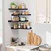 Amazon.com: 4-Tier L-Shaped Pine Wood Wall Shelf - Floating Corner ...
