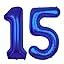 Amazon.com: GINZU 40 Inch Large Blue 16 Balloons Number Number 16 ...