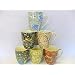 Heron Cross Pottery "Abbeydale Collection" Set of 6 Aspen China Mugs in ...