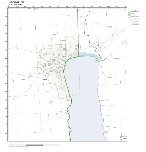 ZIP Code Wall Map of Geneva, NY ZIP Code Map Not Laminated: Amazon.com ...