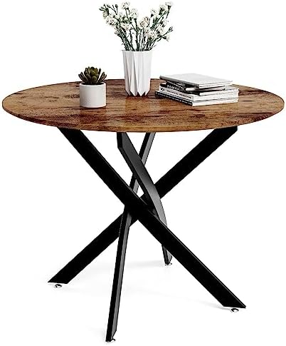 Tribesigns Dining Table for 4, industrial style, sturdy metal frame, 80 ...