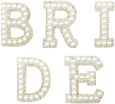 CHEERYMAGIC Rhinestone Iron on Patches,5PCS Bride Rhinestone Iron On ...