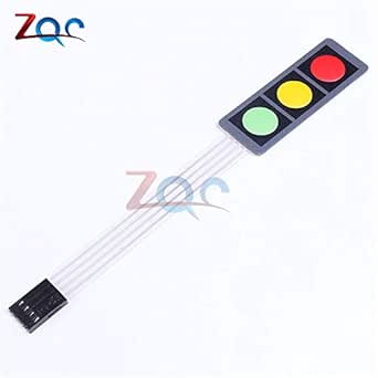 Amazon.com: 1x3 Matrix Array Membrane Switch Keypad 3 Keys Red Green ...