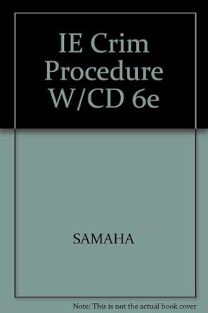 Criminal Procedure, 6th Edition by Joel SAMAHA (2004-07-08): unknown ...